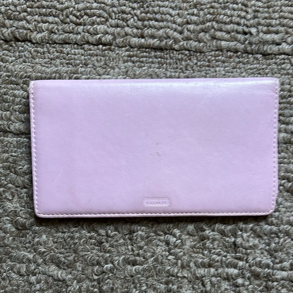 Coach | Bags | Coach Light Lavender Leather Checkbook Cover | Poshmark